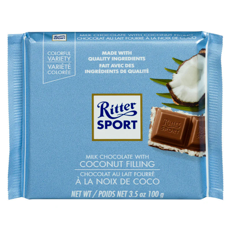 Ritter Sport Milk Chocolate With Coconut Filling 6 x 100g, Bulk Candy ...
