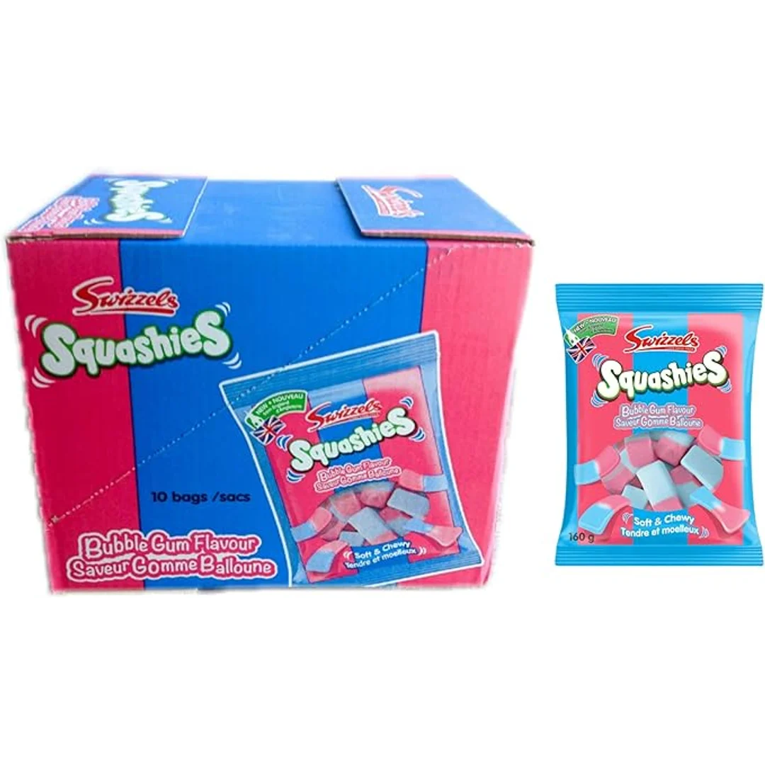 Swizzels Squashies Bubblegum Flavour 160g 10 Bags, Wholesale Candy Bulk ...