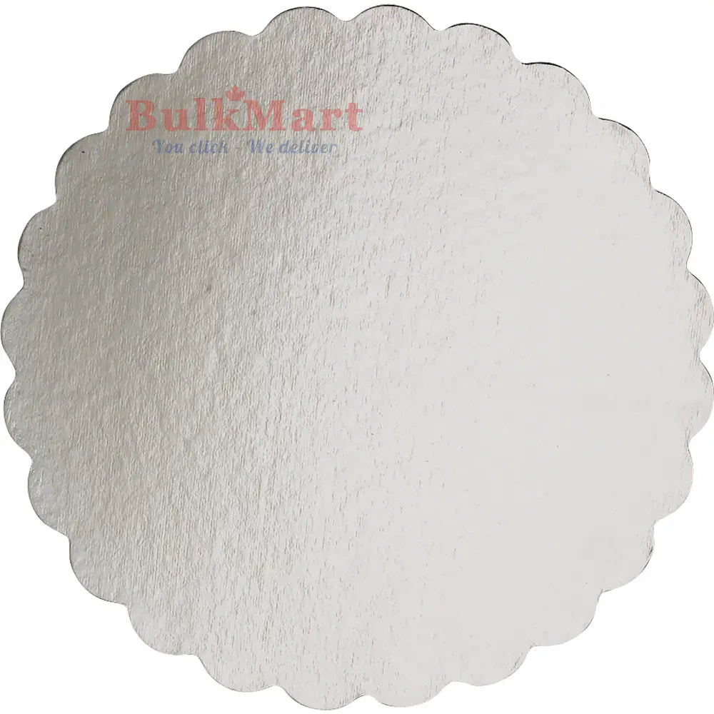 Silver Cake Sheets, Round 12x.045 Inch Scalloped Edge Cake Pads — Bulk Mart