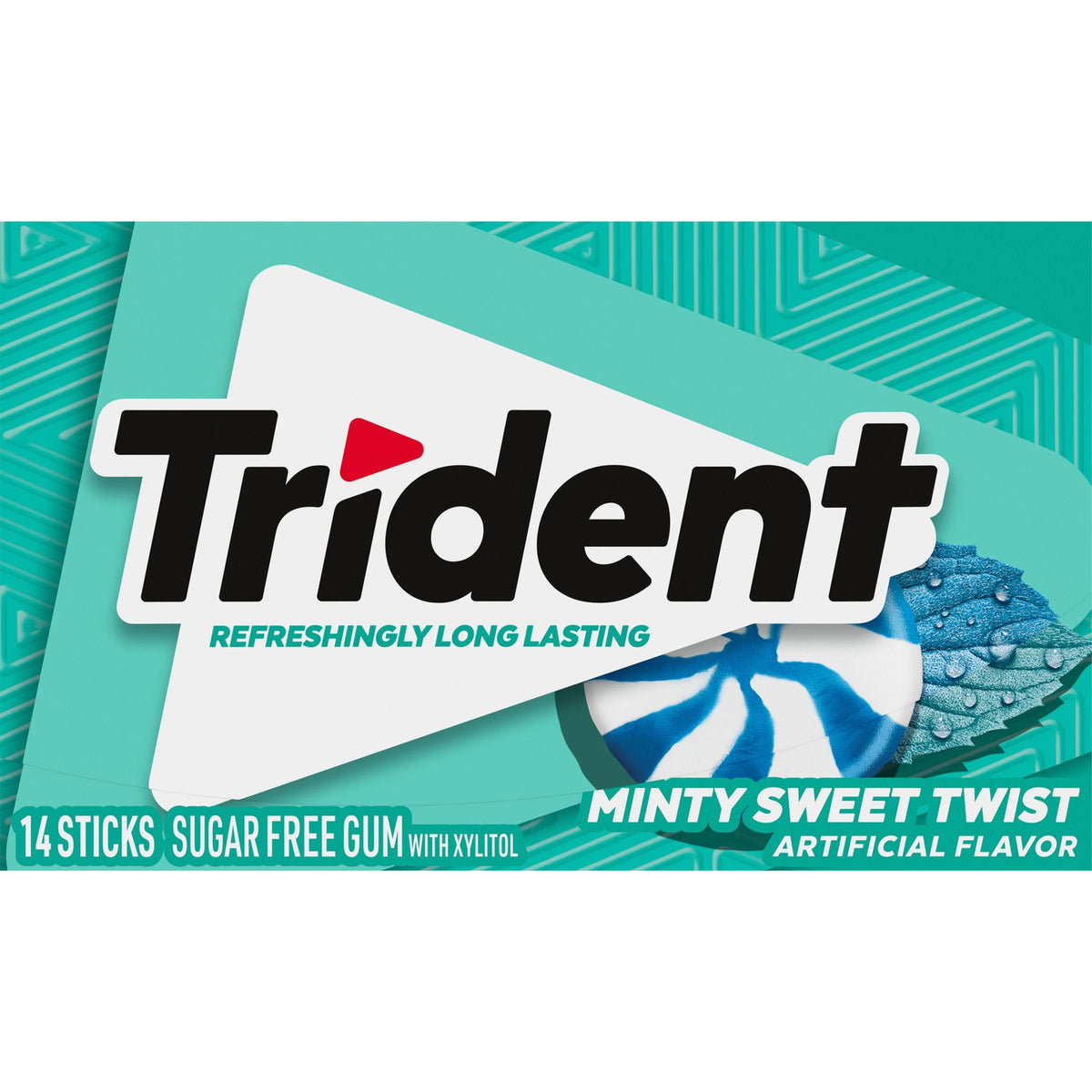 Trident Minty Sweet Twist Sugar Free Gum 14 Sticks 144 Packs, Bulk Mart