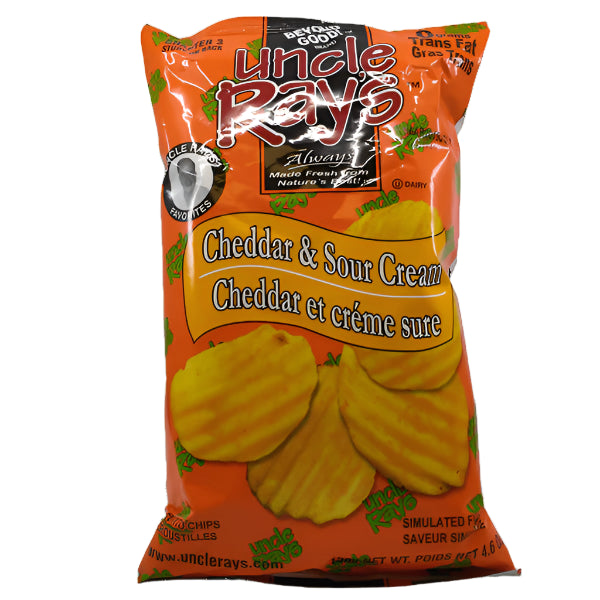 Uncle Ray's Cheddar & Sour Cream Flavoured Potato Chips 10 x 130g, Bulk ...