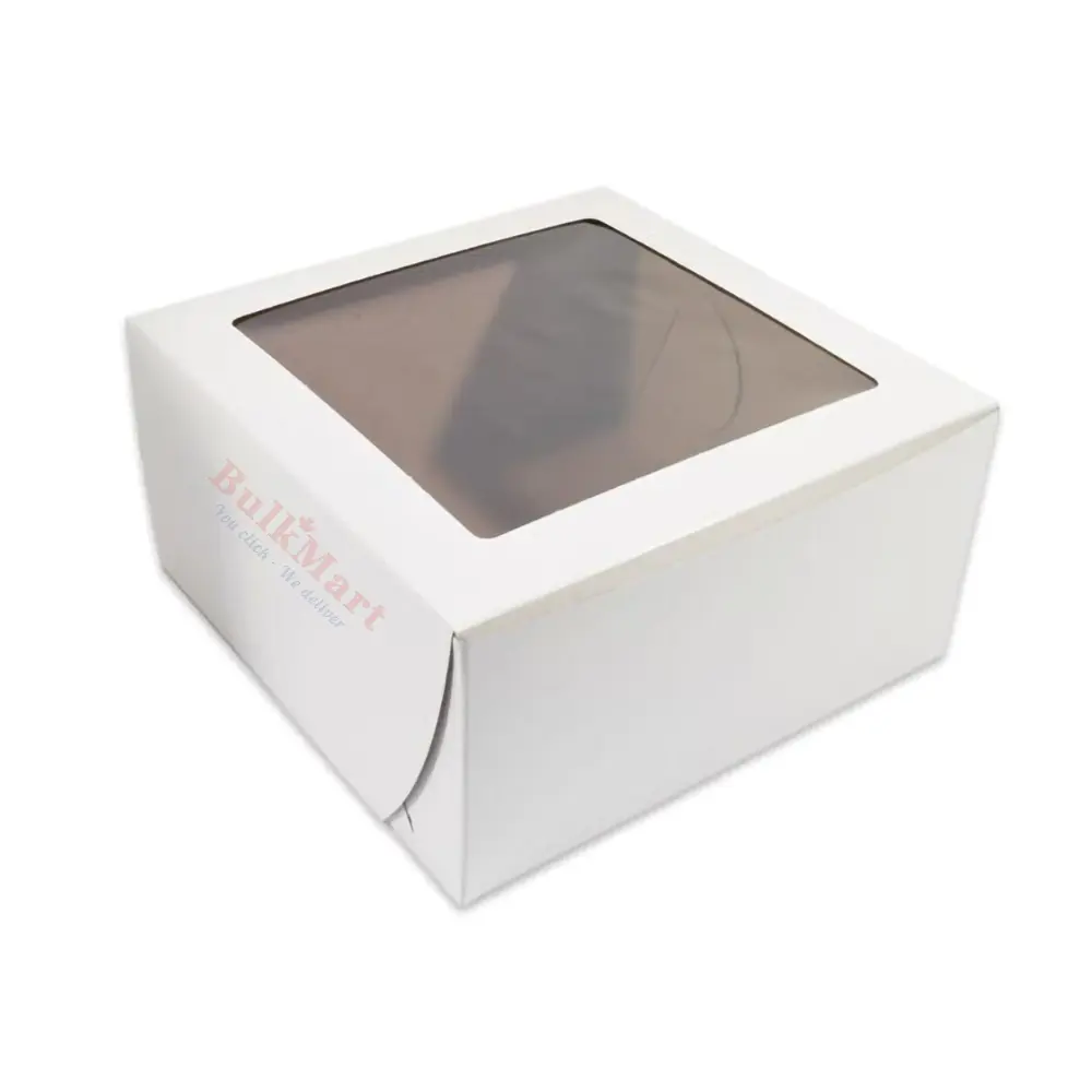 White Window Cake Box 10x10x5 Inch, Bakery Dessert Container 100 Qty ...