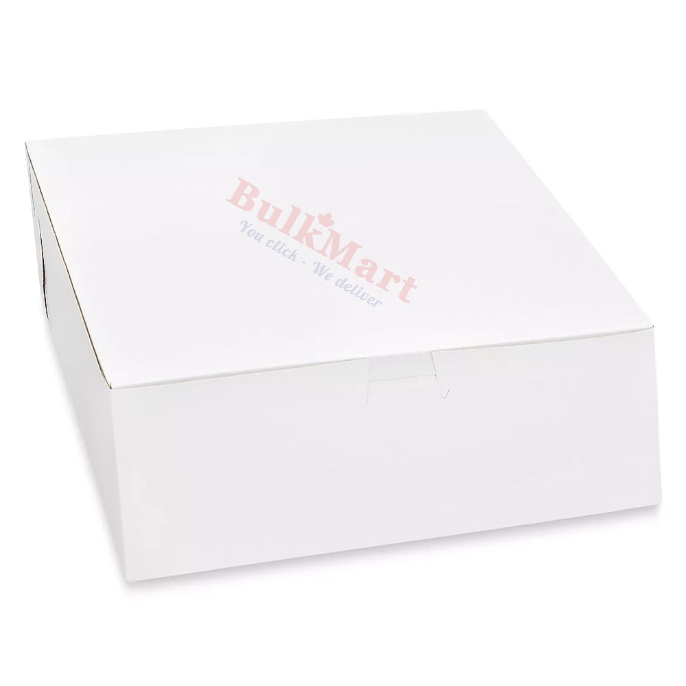 Cake Bakery Container, Cake Box 12x12x6 Inch White 50 Qty, Bulk Mart