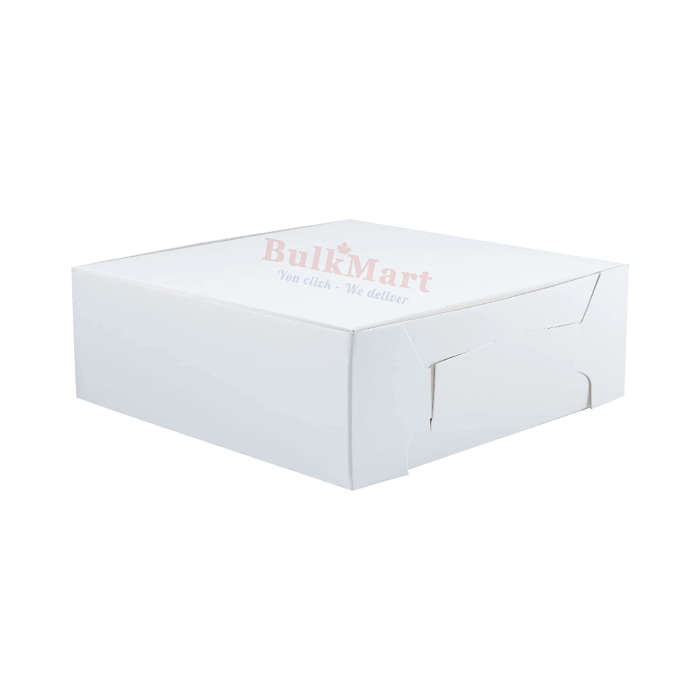 Cake Bakery Container, Cake Box 6x6x2.5 Inch White 250 Qty, Bulk Mart
