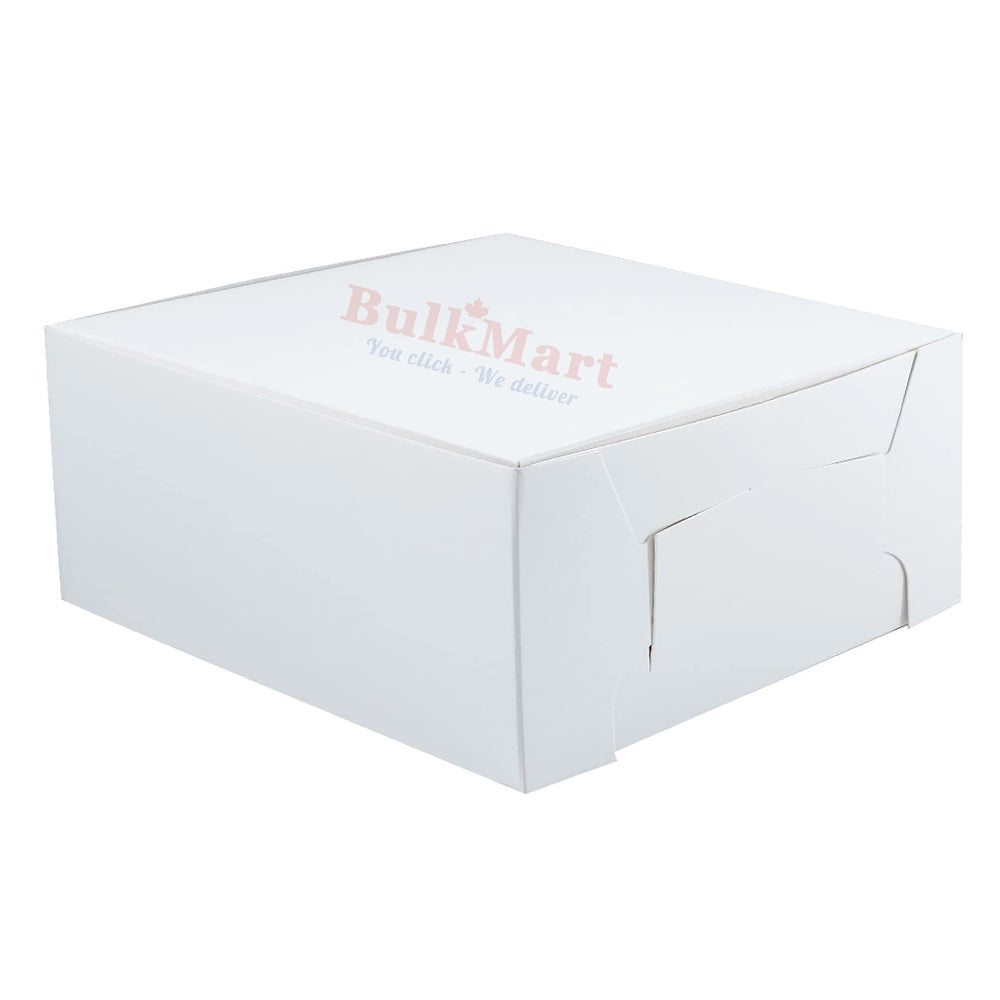 White Cake Box 9x9x5 Inch, Cake Carrier 100 Qty, Supplies Canada — Bulk ...
