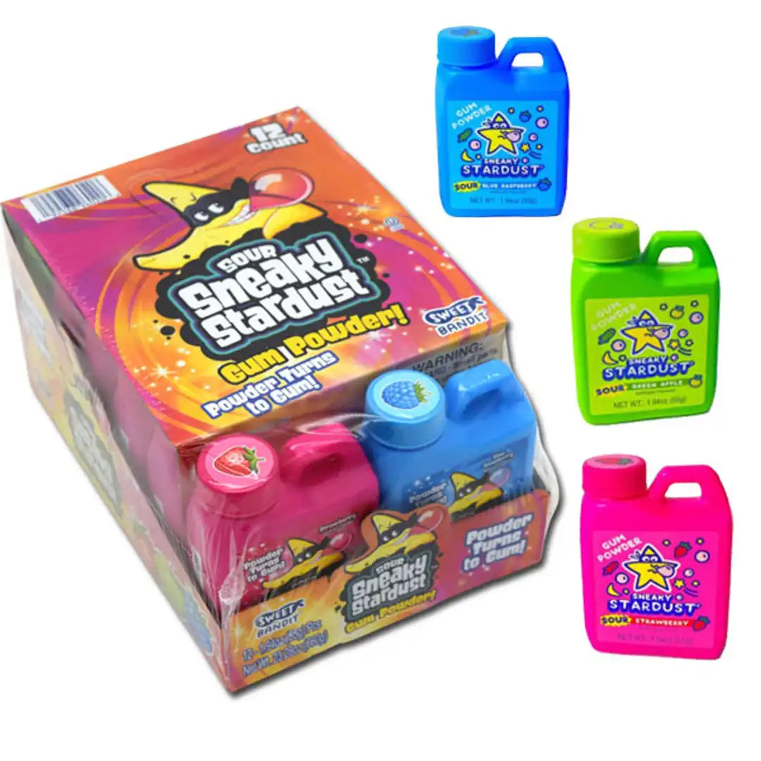 Kidsmania Sneaky Stardust Gum Powder Sour 12 x 55g, Kids Candy With ...