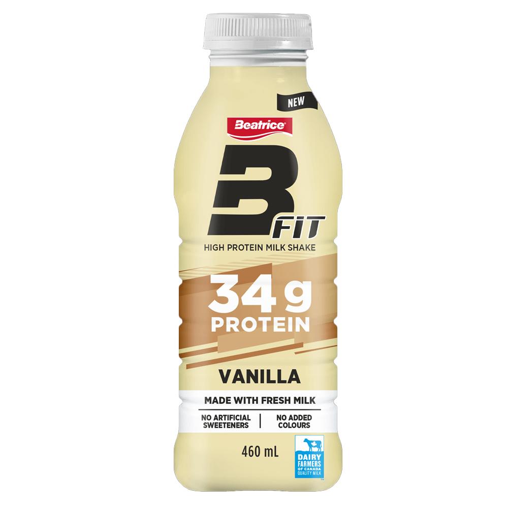 B Fit High Protein Vanilla Milk Shake 460ml Beatrice Protein Power ...