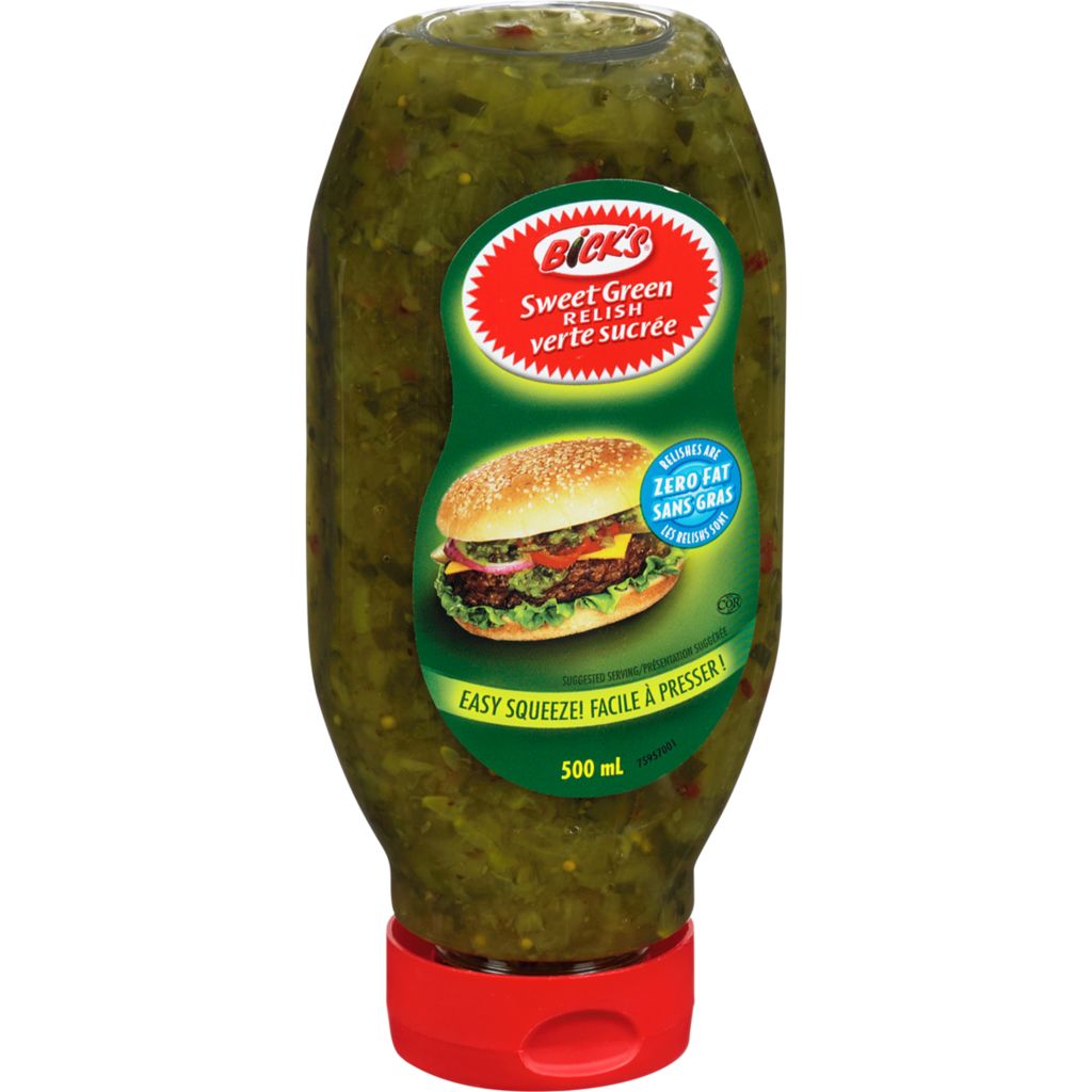 Squeeze Sweet Green Relish 500ml Bick's Squeezy Green Relish — Bulk Mart