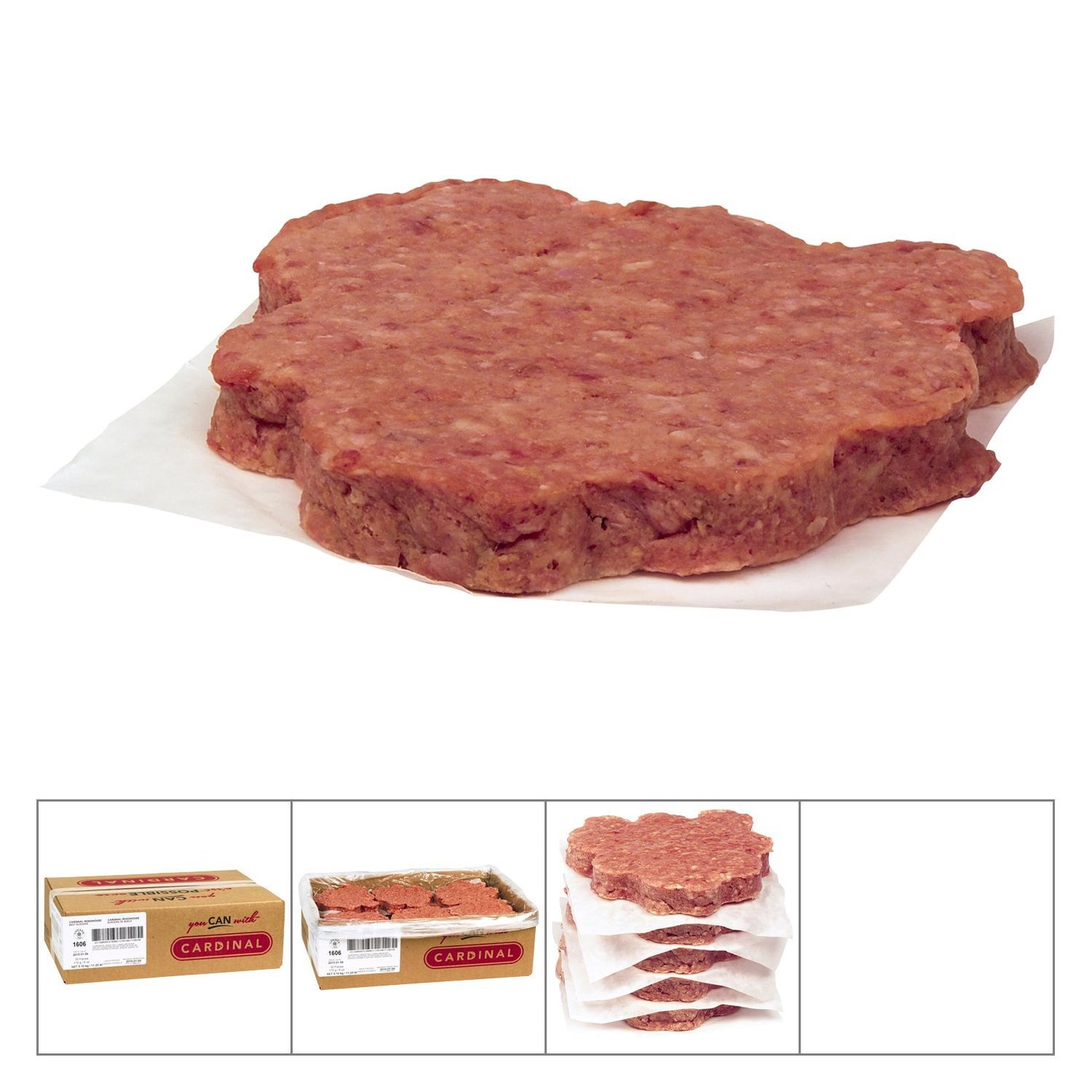 Roadhouse 6 Oz Beef Burger 30Pcs Cardinal Beef Patties In Bulk — Bulk Mart