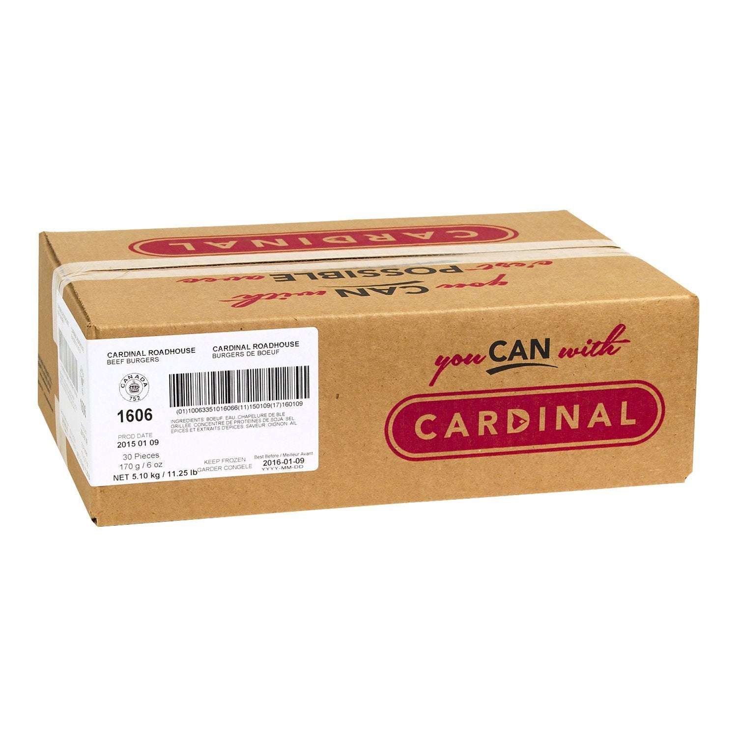 Cardinal - Roadhouse 6 Oz Beef Burger - 30 Pcs - BulkMart Canada - Bulk ...