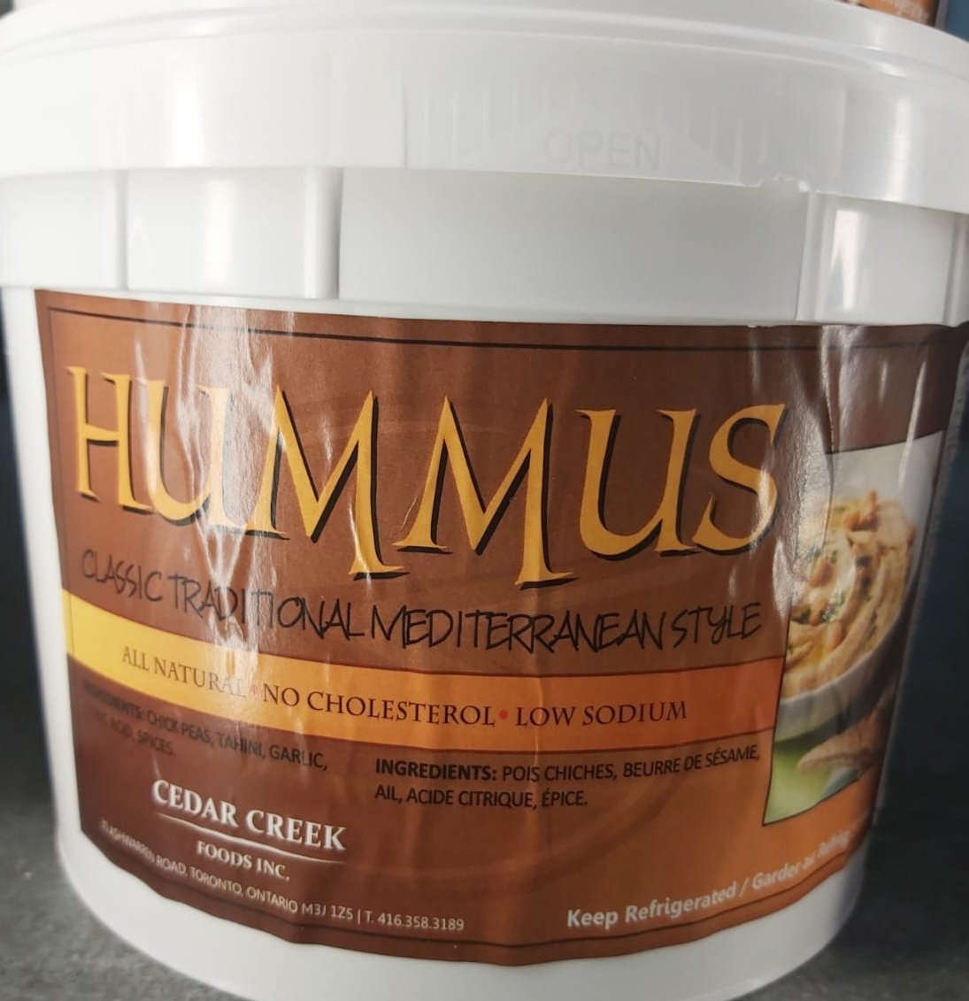 Classic Traditional Hummus 2Kg Cedar Creek Bulk Hummus And Dips ...