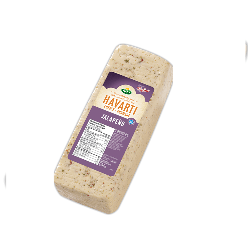 Havarti Jalapeno Per kg Dofino Havarti with Jalapeno By Arla — Bulk Mart