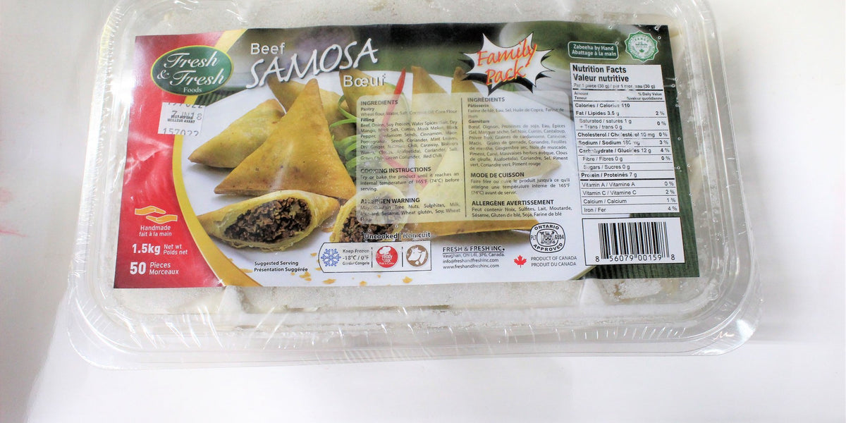 Halal Beef Samosa 50Pcs By Fresh & Fresh At Cheap Price — Bulk Mart