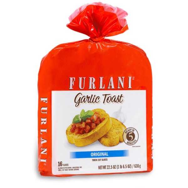 Garlic Toast Original 16/Pack Furlani Toasted Garlic Bread — Bulk Mart
