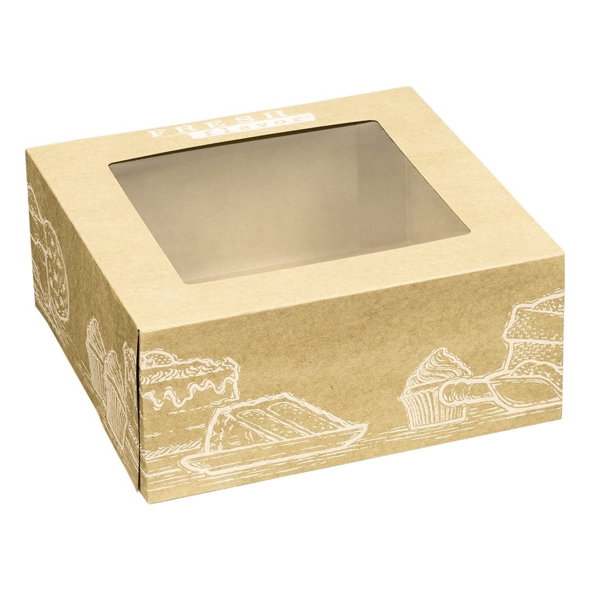 9x9x4 Kraft Window Cake Box 100/Case Ideal Bakery Packaging — Bulk Mart
