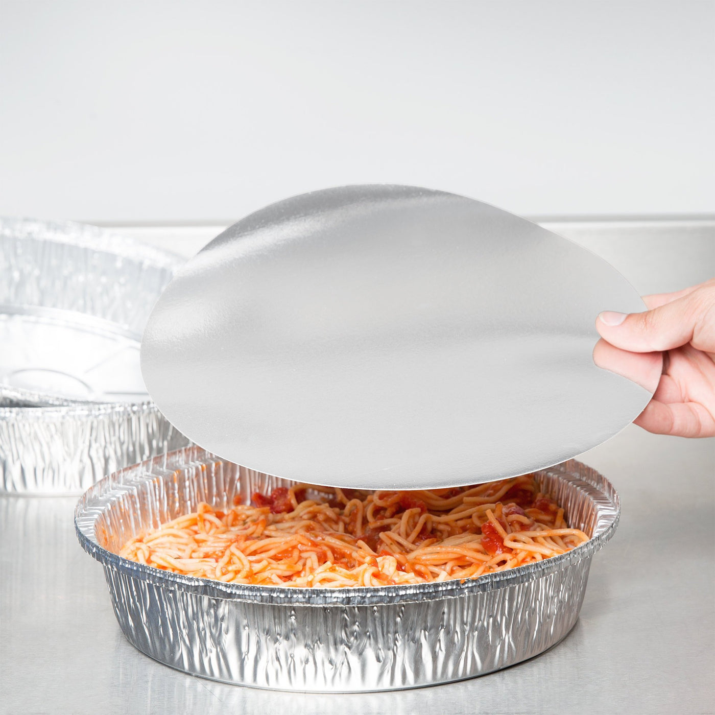 8 Inch Foil Laminated Board Lid For Round Aluminum Containers 500 CT ...