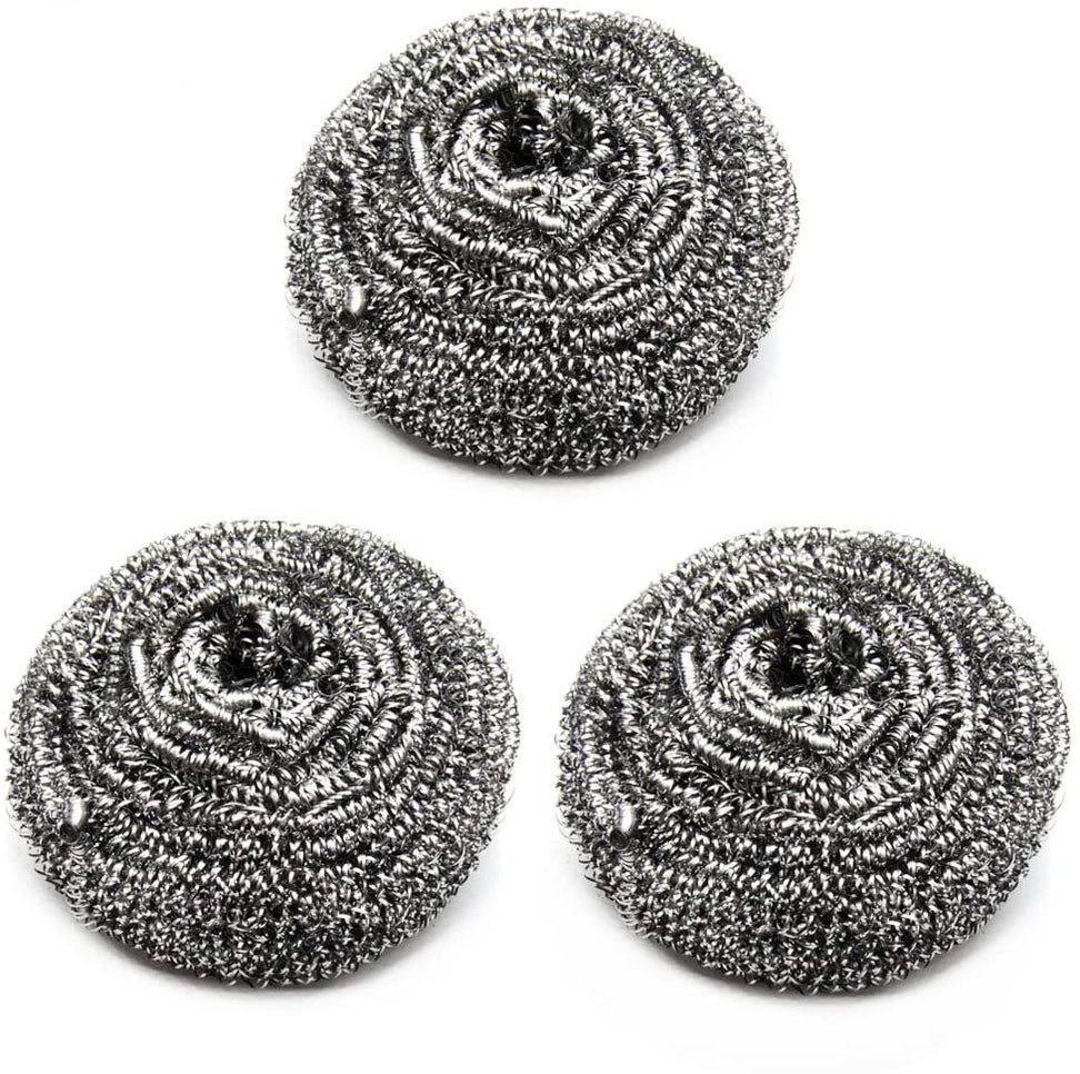 Stainless Steel Scrubber Scouring Pad Count 3, For Heavy Duty Dishes ...