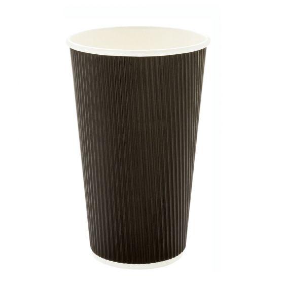 Black Ripple Wall Hot Paper Cup 16 Oz Hot Coffee Cups In Bulk — Bulk Mart