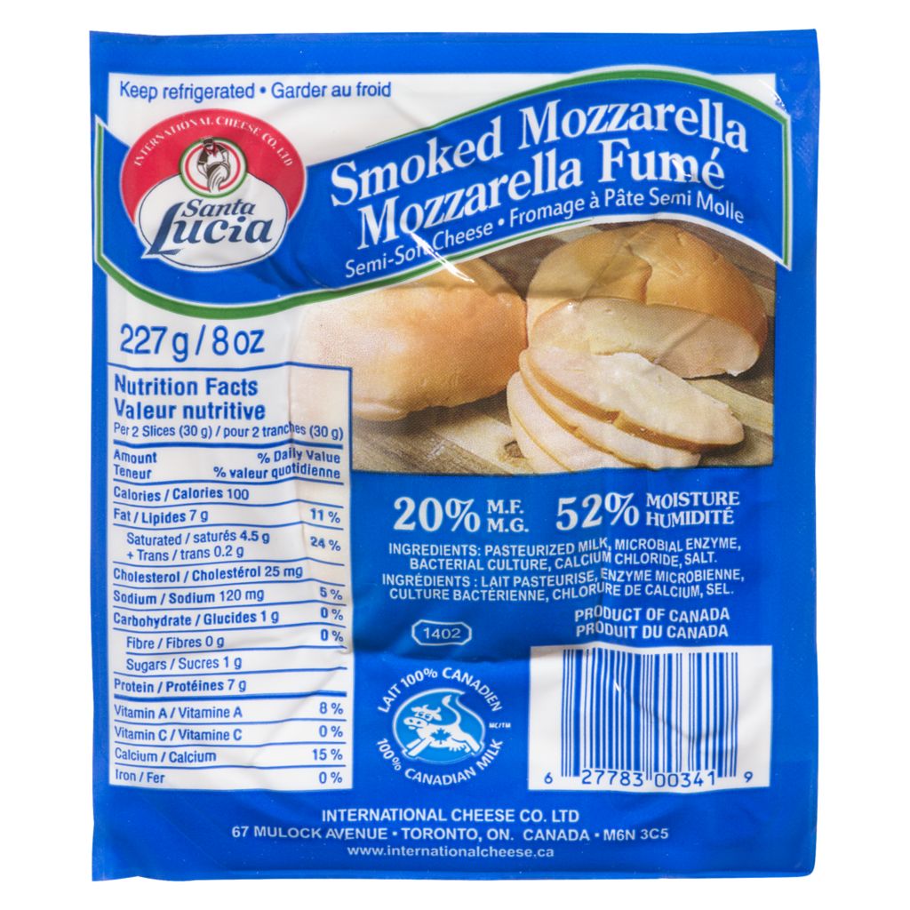 Smoked Mozzarella 227g Santa Lucia Smoked Fresh Cheese — Bulk Mart