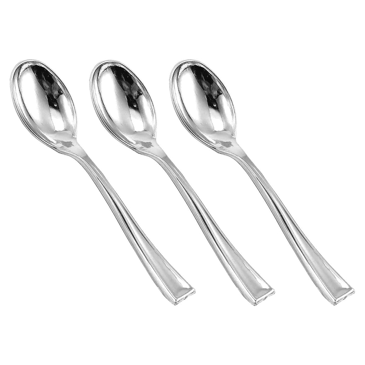 Silver Look Plastic Teaspoon 20 Qty Bulk Disposable Cutlary Online ...