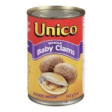 Whole Baby Clams 142g Unico Top Quality Canned Food Supplier — Bulk Mart